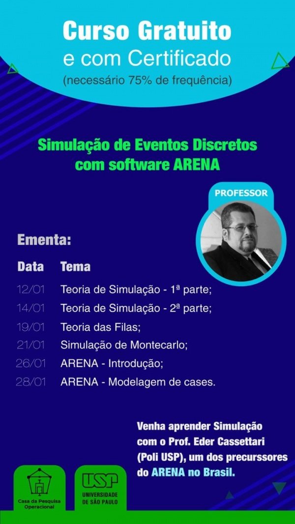 Simulação de Eventos Discretos com Software ARENA - online - Sympla