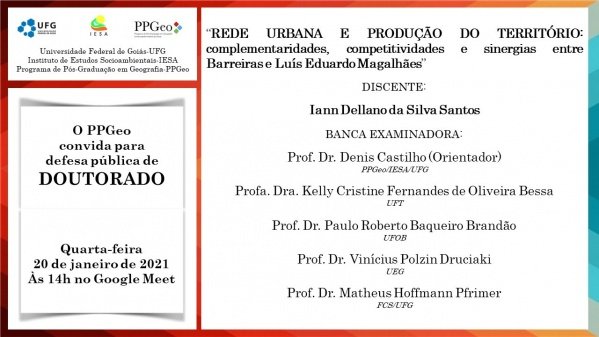 Banca de Defesa de Doutorado de Iann Dellano da Silva Santos - online ...