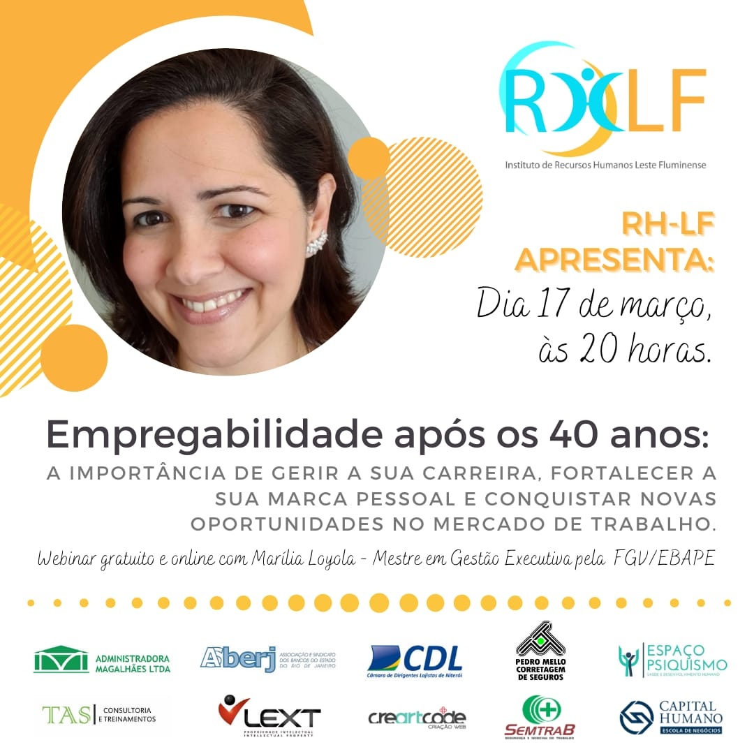 Empregabilidade após os 40 anos- EVENTO RH-LF - online - Sympla