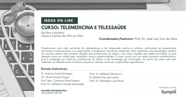 CANCELADO : IBDSS ON-LINE: CURSO - TELEMEDICINA E TELESSAÚDE - online ...