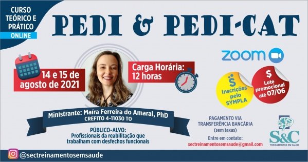 CURSO TEÓRICO PRÁTICO ONLINE PEDI & PEDI-CAT - online - Sympla
