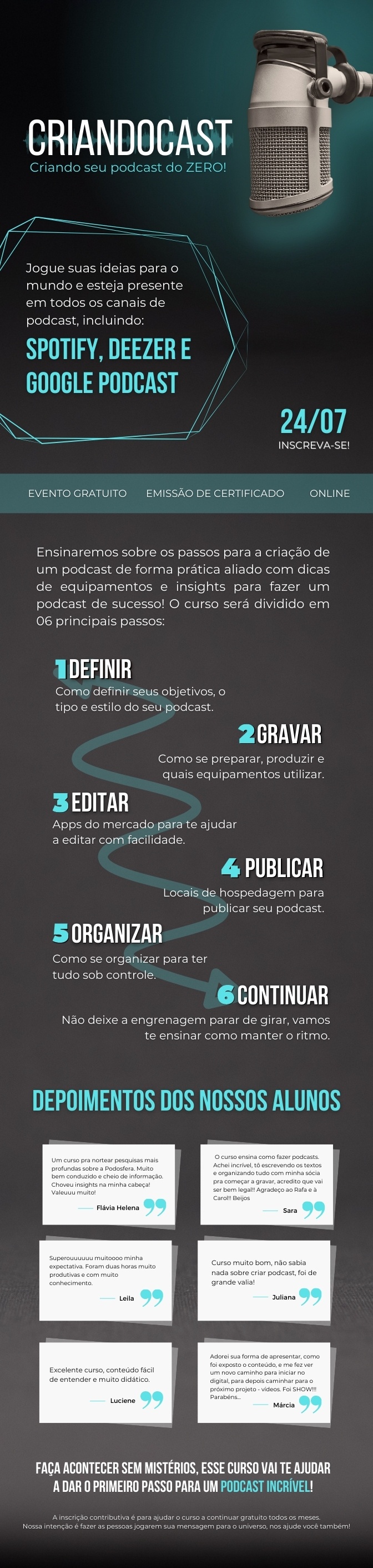 CriandoCAST: Criando o seu Podcast do ZERO! - online - Sympla