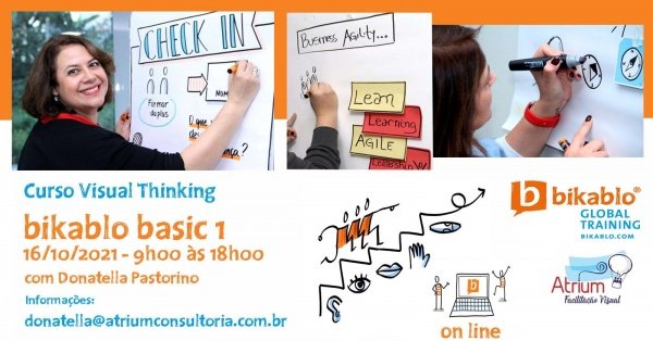 Curso ONLINE Visual Thinking - Bikablo Basic 1 - 16/10/21 - online - Sympla