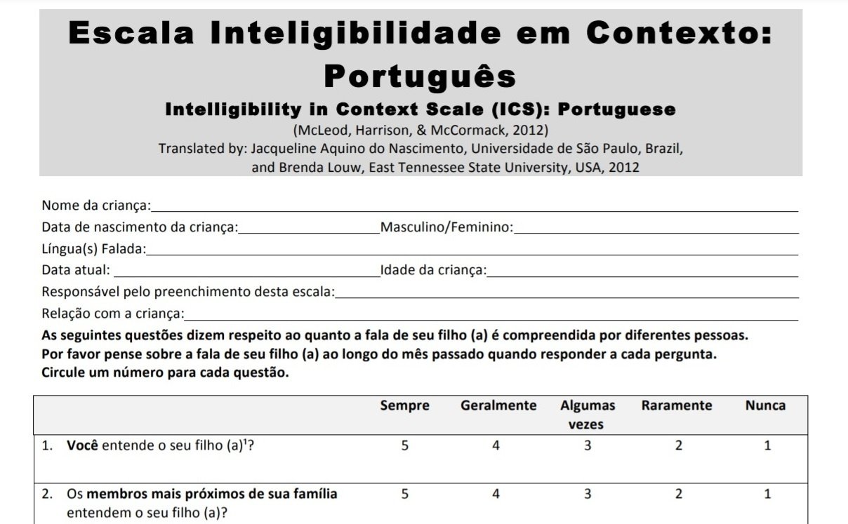 Escala de Inteligibilidade de Fala em Contexto - Autores: McLeod ...