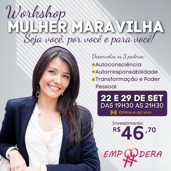 Workshop Mulher Maravilha - Empoodera Elas - online - Sympla