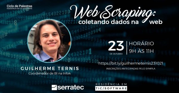 Ciclo de Palestras Residência em TIC/Software Serratec - 23/10/2021 - online - Sympla