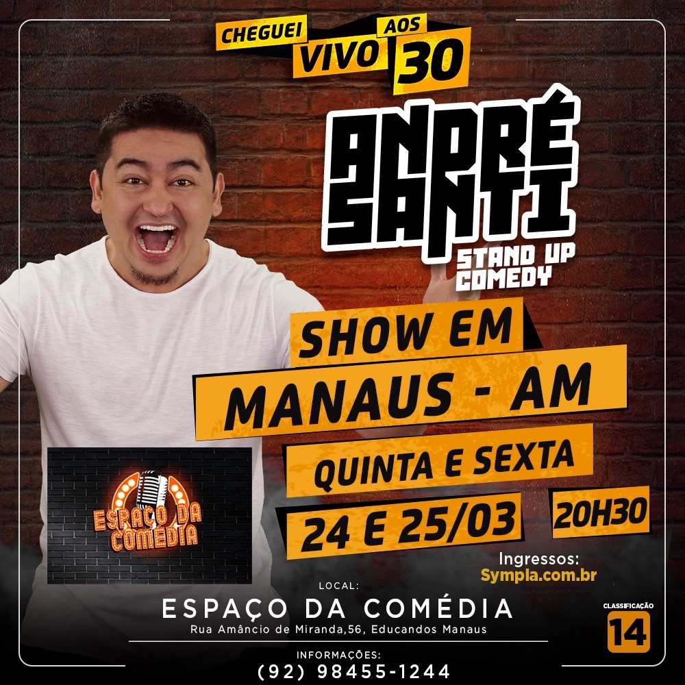 André Santi - Stand Up Comedy (25/03/22 - Sexta-Feira) em Manaus - Sympla