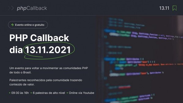 PHP CALLBACK - A comunidade PHP voltando com tudo - online - Sympla