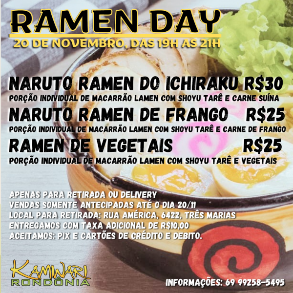 Ramen Day do Projeto Kaminari em Porto Velho - Sympla