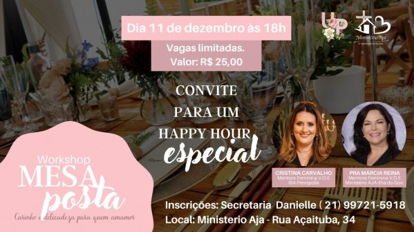 Workshop Mesa Posta e Happy Hour em Rio de Janeiro - Sympla