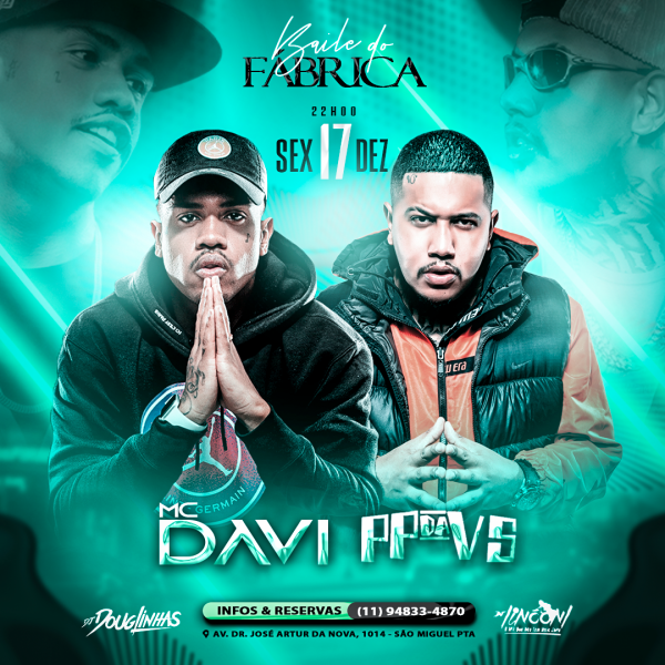 MC DAVI & MC PP DA VS - 17.Dez em São Paulo - Sympla