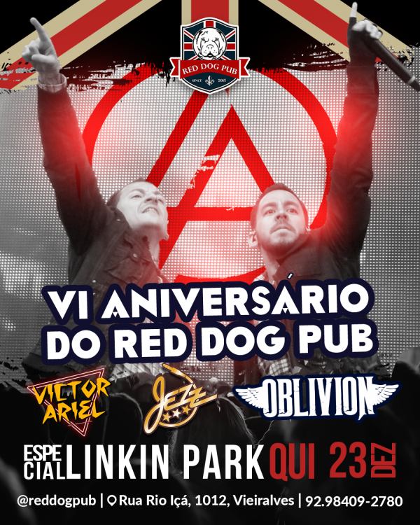 ESPECIAL LINKIN PARK (VI aniversário do Red Dog Pub) em Manaus - Sympla