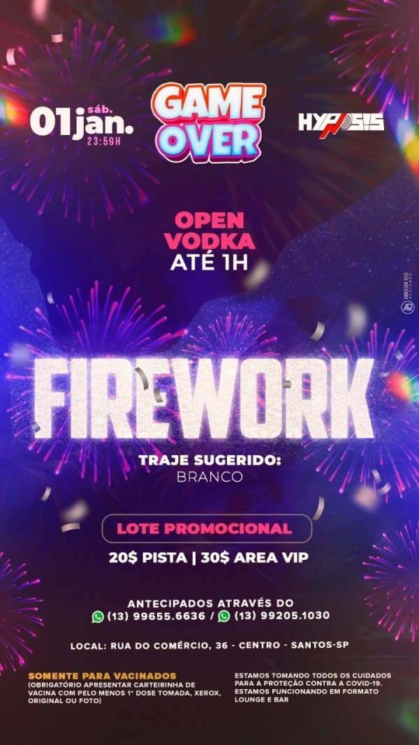 GAME OVER EDIÇÃO FIREWORK em Santos - Sympla