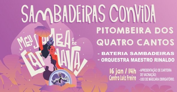 1° MEU SAMBA É DE CARNAVAL - SAMBADEIRAS CONVIDA em Olinda - Sympla
