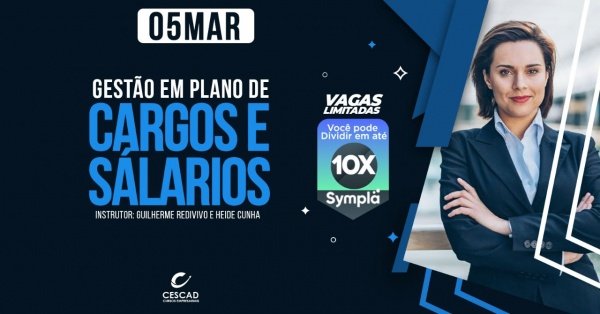 GESTÃO EM PLANO DE CARGOS E SALÁRIOS em Recife - Sympla