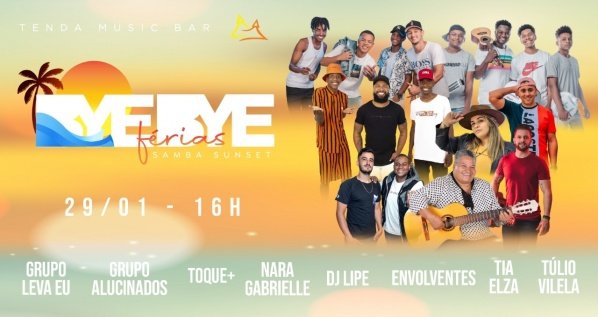 Bye bye férias Samba Sunset em Divinópolis - Sympla