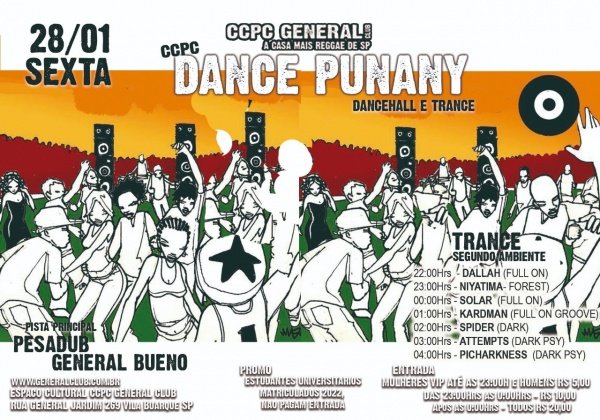 CCPC SEXTA 28/01 - DANCE PUNANY DANCEHALL E TRANCE - DAS 22HRS ÁS 05HRS ...