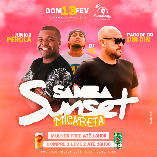 Samba Sunset Micareta em Lorena - Sympla