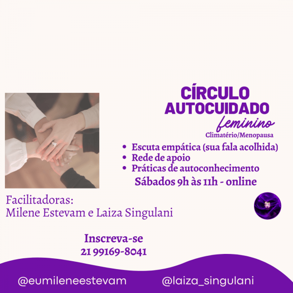Círculo Autocuidado Feminino - Sábados 9h às 11h (Março/2022) - online ...