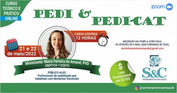 CURSO TEÓRICO PRÁTICO ONLINE PEDI & PEDI-CAT - online - Sympla