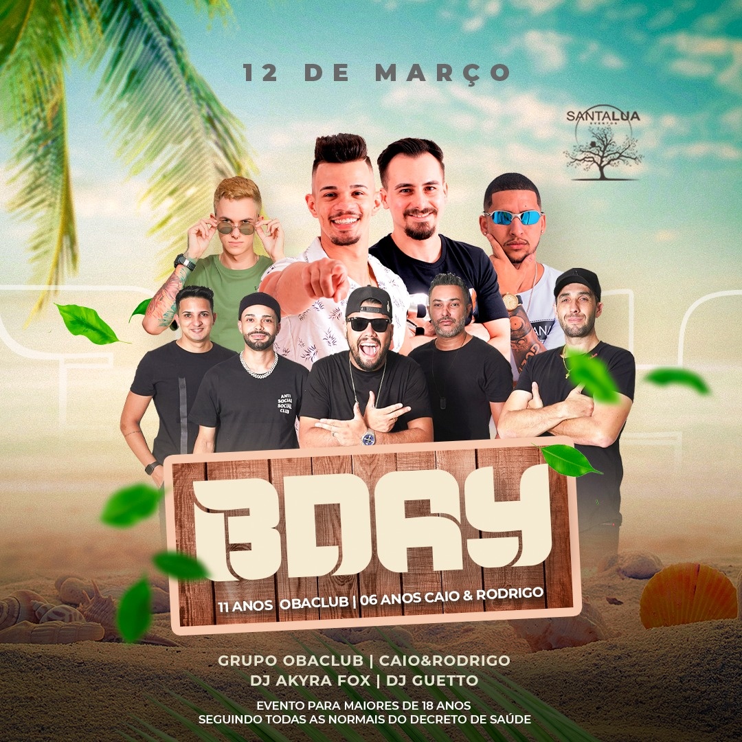 BDAY - OBA CLUB e CAIO E RODRIGO em Leme - Sympla