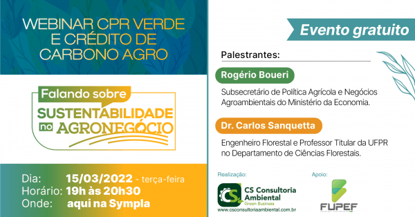 CPR VERDE E CRÉDITO DE CARBONO AGRO - online - Sympla