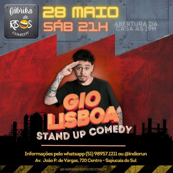 Gio Lisboa. em Sapucaia do Sul - Sympla