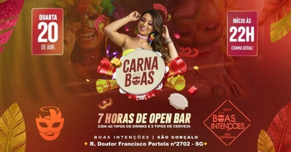 Quarta - Carna Boas - 7 HORAS DE OPEN BAR em São Gonçalo - Sympla