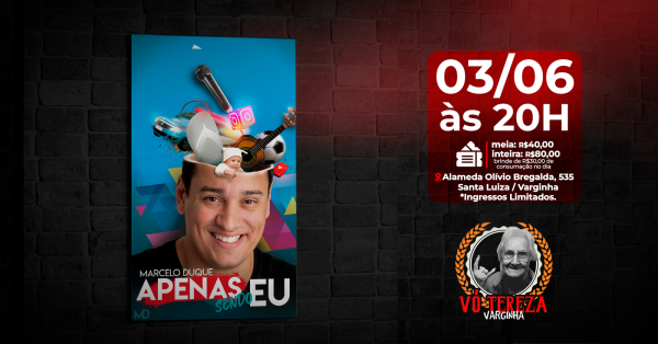 Show Stand UP na Vó Tereza com Marcelo Duque em Varginha - Sympla