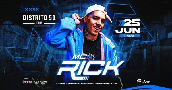 MC RICK :: SAB 25/06 :: DISTRITO 51 PUB em Colombo - Sympla