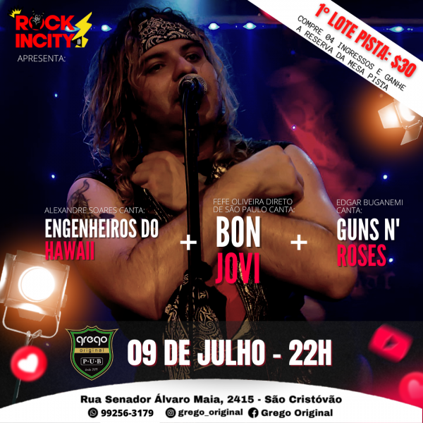 Bon Jovi Cover + Especial Engenheiros do Hawaii + Especial Guns N'Roses em Porto Velho - Sympla