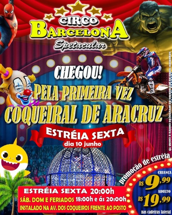 Circo Barcelona 16/06 às 20h em Aracruz - Sympla