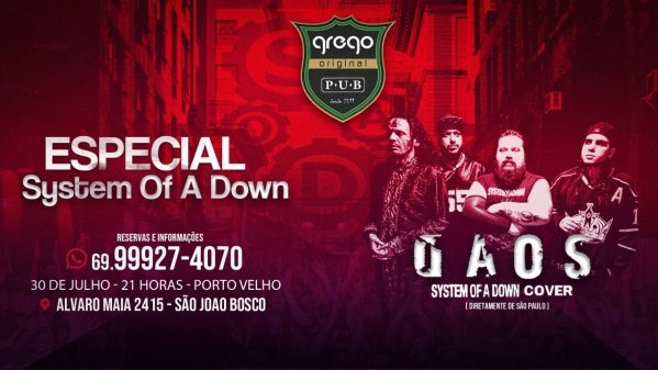 Especial System Of a Down em Porto Velho - Sympla