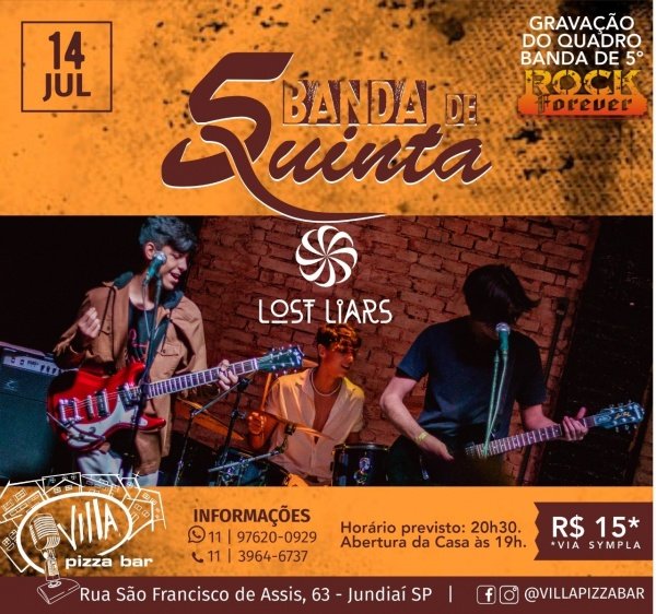 Lost Liars no Villa Pizza Bar em Jundiaí - Sympla