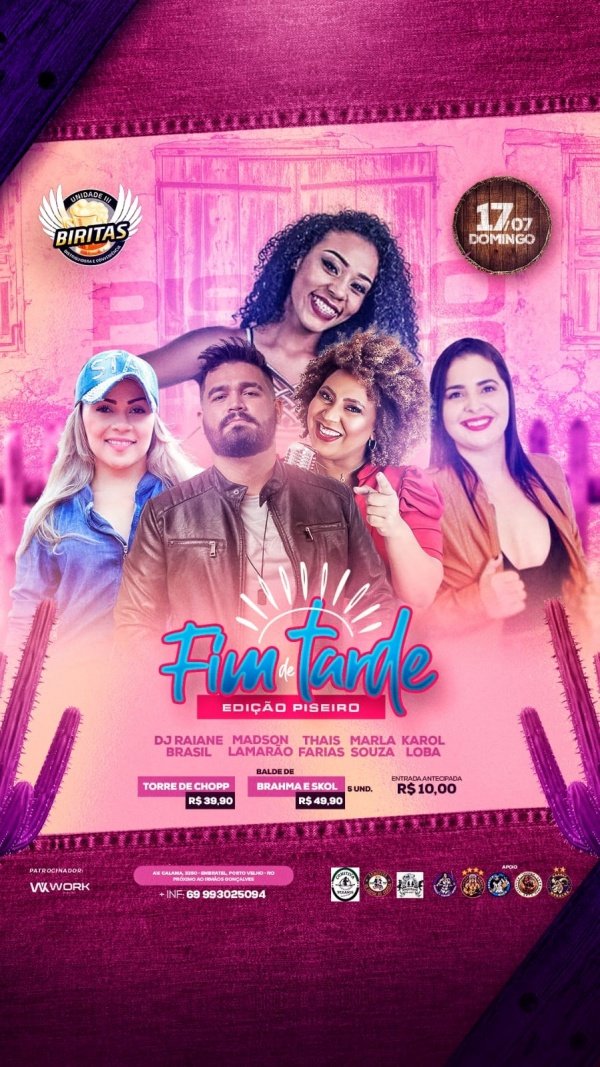 FIMM DE TARDE 17.07 em Porto Velho - Sympla