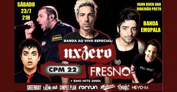Noite Emo Especial Nx Zero Fresno Cpm22 Emo Hits 2000 Com Banda 3561