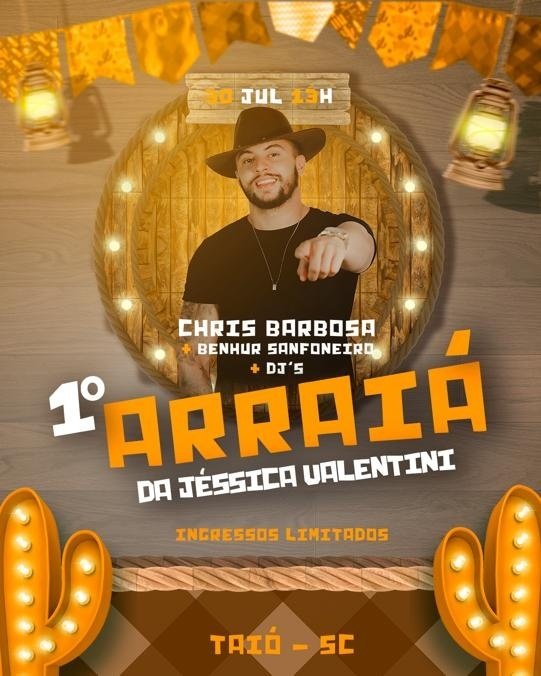 Arraiá da Jéssica Valentini e Tainara Baade em Taió - Sympla