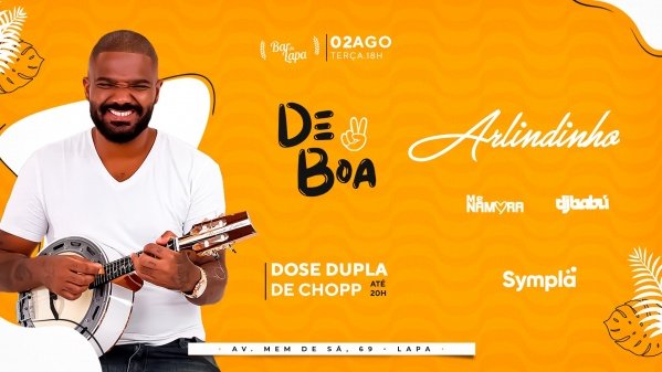 DE BOA NO BAR DA LAPA COM ARLINDINHO em Rio de Janeiro - Sympla