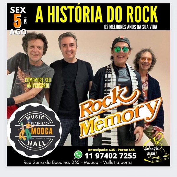 BANDA ROCK MEMORY - A HISTÓRIA DO ROCK em São Paulo - Sympla