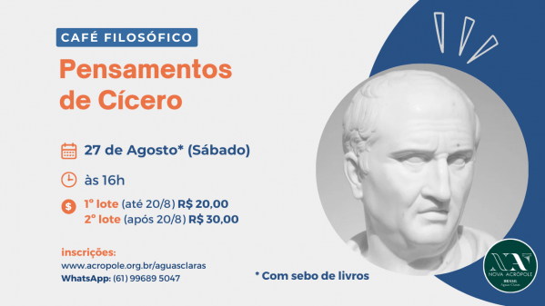 Café filosófico: Pensamentos de Cícero (PRESENCIAL) em Brasília - Sympla