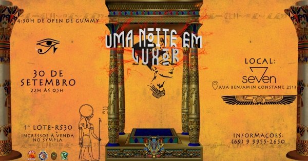 UMA NOITE EM LUXOR em Porto Velho - Sympla