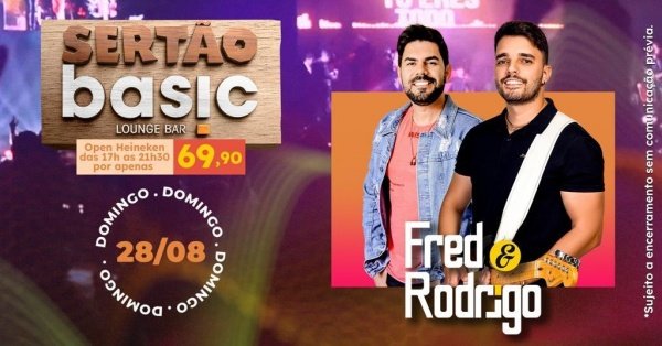 Domingo 28/08 • Fred & Rodrigo • Basic Águas Claras em Brasília - Sympla