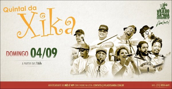 QUINTAL DA XIKA NA VILA DO SAMBA em São Paulo - Sympla