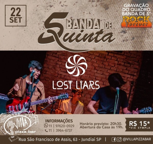 Lost Liars no Villa Pizza Bar em Jundiaí - Sympla