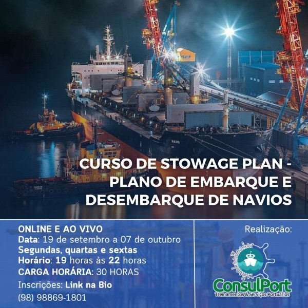 Stowage Plan- Plano de Carga e Descargas de Navios - online - Sympla