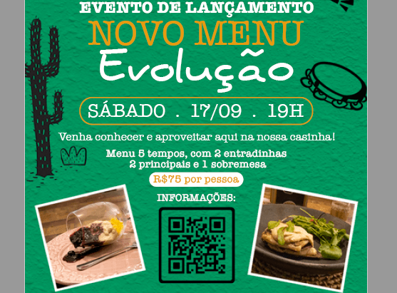 Lançamento novo menú evolução em São Paulo - Sympla