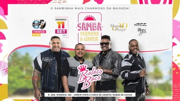 SAMBA BERMUDA E CERVEJA COM BALACOBACO 11/09 em Duque de Caxias - Sympla