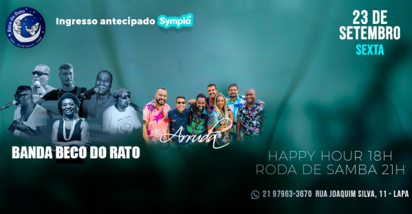 BANDA BECO DO RATO + GRUPO ARRUDA em Rio de Janeiro - Sympla