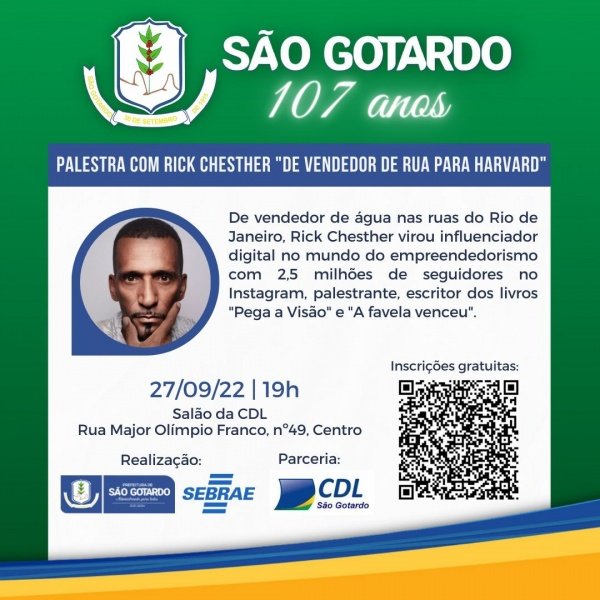 PALESTRA COM RICK CHESTHER "DE VENDEDOR DE RUA PARA HARVARD" em São ...
