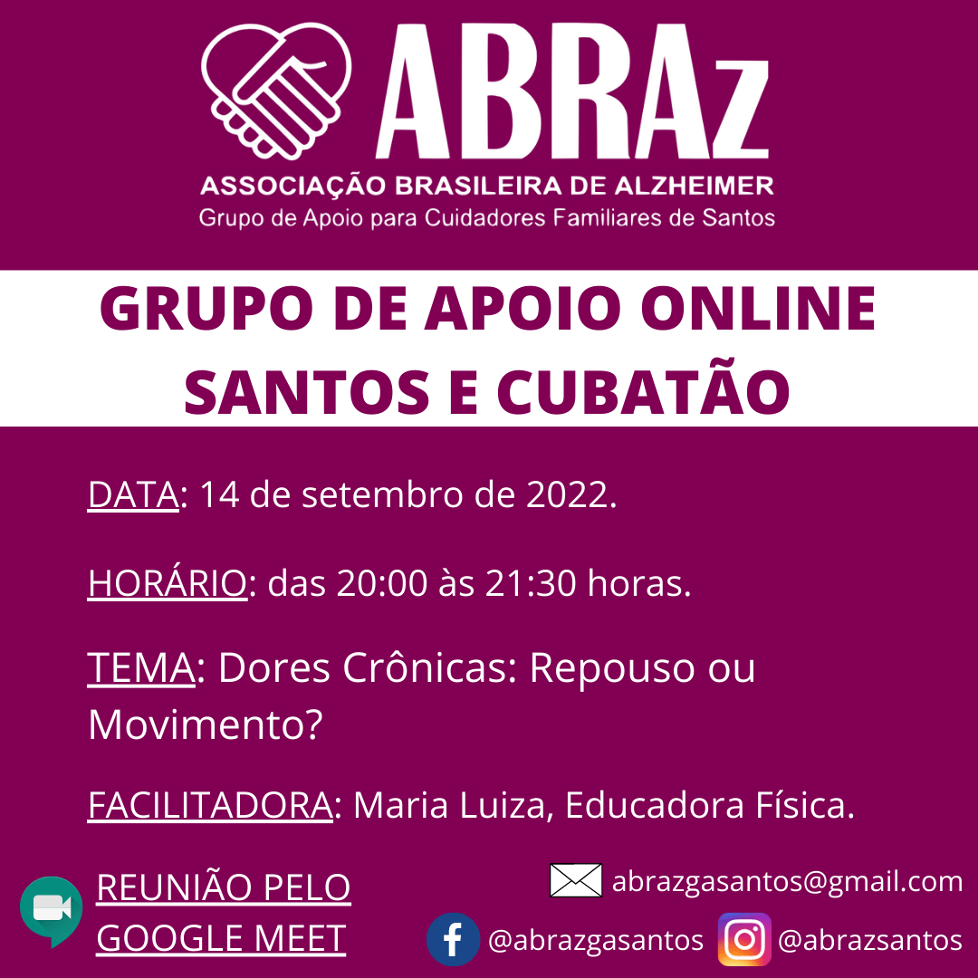 Reunião Online ABRAz GA Santos e Cubatão setembro 2022 - online - Sympla